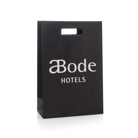Black Paper Carrier Bag Ref Abode Hotels
